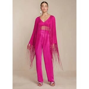 cult gaia | Tops | Cult Gaia Lorena Top In Anemone Fringe Pink Crop ...